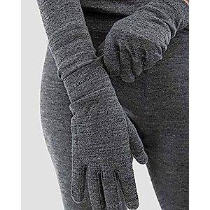Terramar Adult Merino Wool Glove Liner, Charcoal Heather, Large