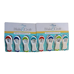 Blake & Croft 8 Pc Colorful Bag Clips, Food Clips, Chip Clips for Food Storage with Seal Grip for Snack Bags and Food Bags