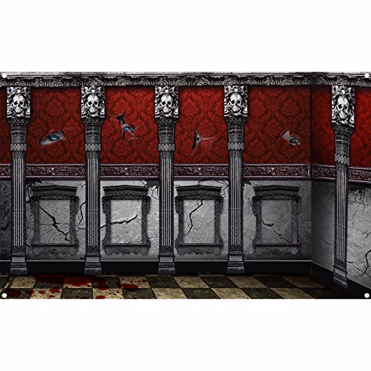 Sumind Halloween Gothic Backdrop Decoration Halloween Photography Background Gothic Mansion Room Scene Setters Banner Halloween Haunted House Party Decoration 72.8 x 43.3 Inch