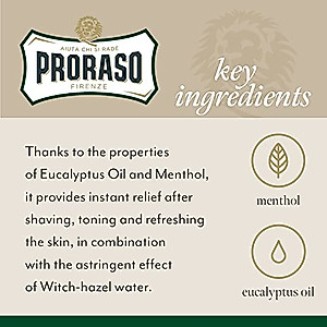 Proraso After Shave Lotion for Men, Refreshing and Toning with Menthol and Eucalyptus Oil, 3.4 Fl Oz (Pack of 1)