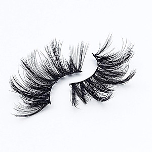 TEESTOU False Eyelashes 25MM Mink Lashes Strip Long Big Thick Fake Eyelashes Wispy Fluffy Halloween Eyelashes Pack 8 Pairs