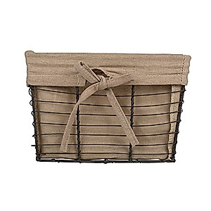 DII Farmhouse Chicken Wire Storage Baskets with Liner, Small, Vintage Taupe, 9x7x6", 3 Piece