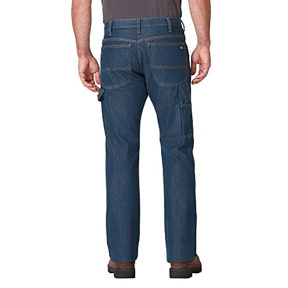 Dickies Men's Regular Fit Straight Carpenter Jean, Stonewashed Indigo Blue, 36 32