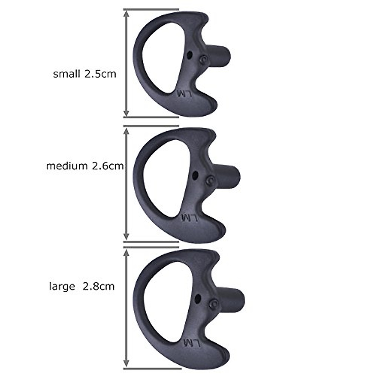 KEYBLU Universal Replacement Soft Silicone Open Ear Insert Earmould for Two Way Radio Earpiece Earmold Coil Tube Audio Kits UV-5R UV-B6 BF-888S UV-B5 (Black, 1 Pair Medium)