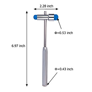 Reflex Hammer, with Needle and Brush - Tromner Neurological Reflex Hammer for Neurologic Reflex Diagnosis and Testing - Light Weight Neurology Therapy Instrument by QIYUN - Blue