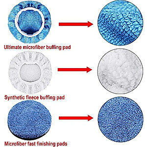 IPELY 13 Pcs Buffing Pads 6 Inch Car Polisher Attachment Buffing Wheel Polishing Bonnets for a Drill Buffer Attachment (6 Inch)