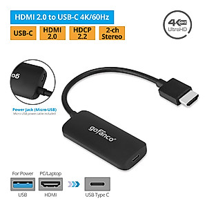 gofanco HDMI 2.0 to USB C Converter (HDMI to USB-C Monitor) – Compatible with Xreal, Rokid Air/Max, VITURE One, RayNeo, Portable Monitor, laptops, Switch, ROG Ally, Steam Deck, PS4/5, Xbox(HDMIUSBC)