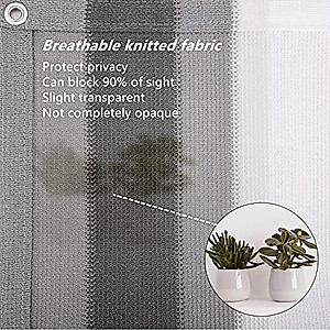 Sekey 2.46'×16.5' Balcony Privacy Screen Balcony Cover HDPE 220 g/m², Slightly Transparent Wind, with Eyelets, Nylon Cable Ties and Cord, Gray Stripes