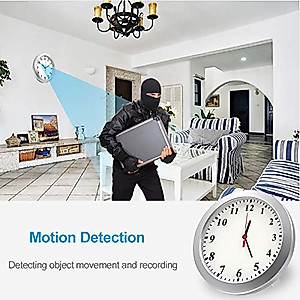 Newwings Hidden Camera Wall Clock Nanny Cam with Motion Detection, Indoor Security Spy Camera for Home and Office, No WiFi Vision No Audio