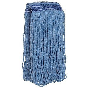 Rubbermaid Commercial FGE23600BL00 Universal Headband Wet Mop Head, Blue Blended Fiber, 16-ounce, Blue