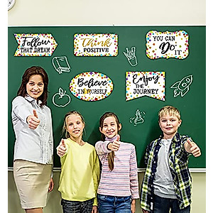 Hohomark Classroom Decoration Banner Motivation Confetti Positive Porch Sign Back to School Positive Sayings Accents for Student Teacher School Classroom Bulletin Board Office Home Nursery Decor