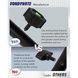 Vondynote Dual Speaker Mount Bar Mounting Fork Bracket Speaker Pole Width Adjustable, Single