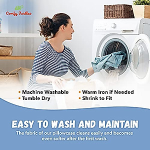 Comfy Turtles 13 x 18 Inch Toddler Size Pillowcase - Natural Cotton - Pillow Cover for Children, Boys, Girls & Kids - for Sweet Dreams, Sleeping & Travel - Soft & Breathable - Pink Castle