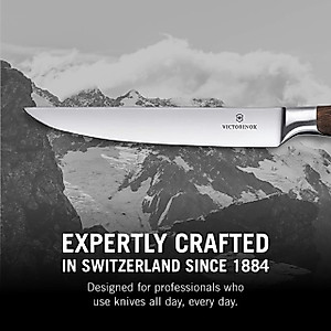 Victorinox 7.7240.4 Grand Maître Steak Knife Set Ideal for Slicing a Wide Variety of Steak Cuts Straight Blade in Rosewood, Set of 4