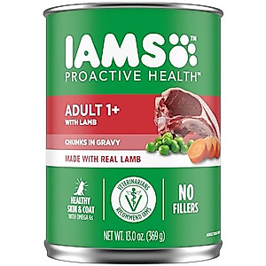 Iams Proactive Health Wet Dog Food, Lamb Chunks in Gravy, 13 oz., Pack of 12