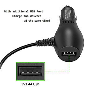 Powseed DC Car Charger Universal Power Adapter w/USB Port for Dash cam Breast Pump Speaker Smart Phone Tablet & Micro USB Device, Output 3V 4.5V 5V 6V 7.5V 9V 12V Multi-Voltage Car Adapter