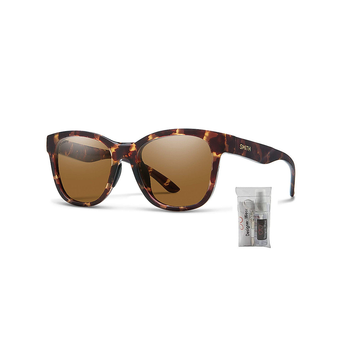 Designer iWear,CaperS 0RZUL5 53MM Dark Havana Brown Chromapop Polarized Brown Rectangle Sunglasses for Women + FREE Complimentary Eyewear Kit