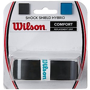 WILSON Shock Shield Hybrid Tennis Racquet Replacement Grip, Black