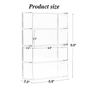 JOYMOMO Sunglasses Organizer Clear Acrylic 4-Drawer Storage Sunglasses Holder Organizer for Eyeglass Organizer, Reading Glasses, Eye Glass Cases, Accessories - Use Stackable(Without Sunglasses)