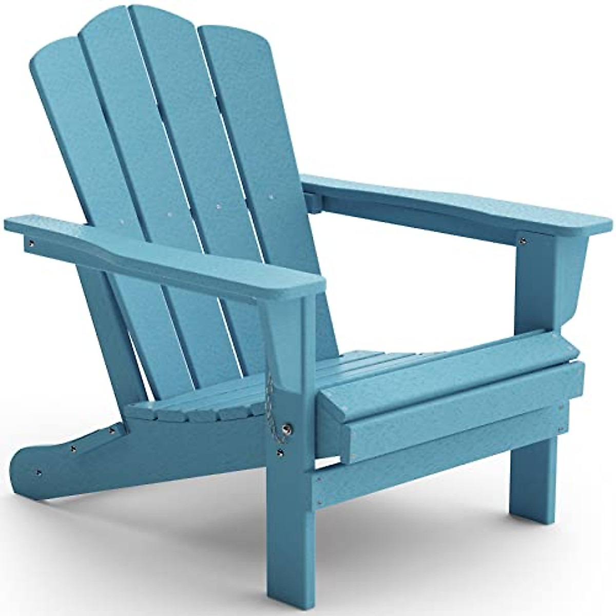 KINGYES Folding Adirondack Chair with Double Layer Side Table 3-Piece Adirondack Chair Set (Including 2 Folding Chairs-Tiffany and 1 Side Table-Tiffany)