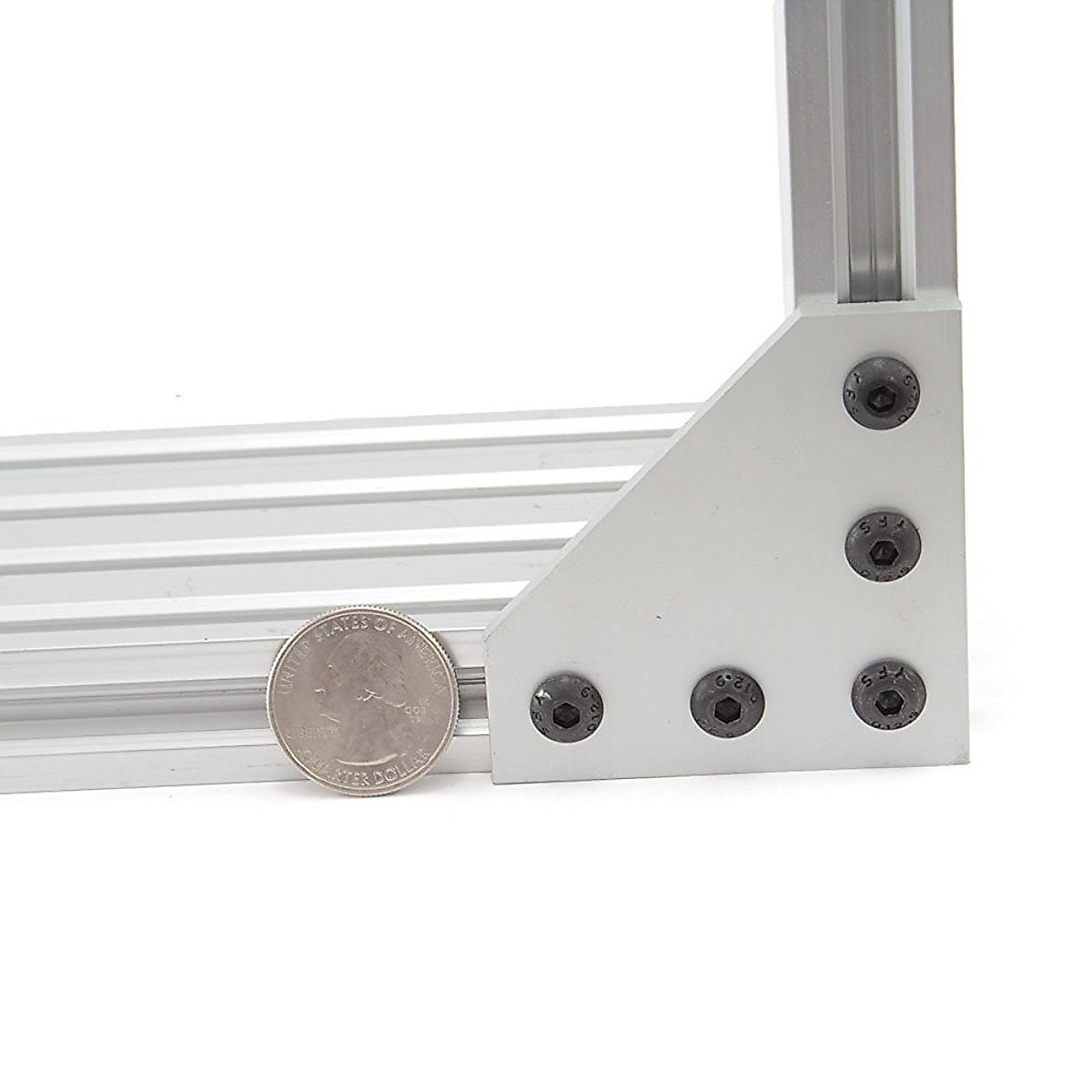 Mergorun，3D Printer 90 Degree 60 x 60 x 4MM L Type with 5 Hole Joining Plates for CNC 2020 V-Slot Aluminum Profiles Pack of 10