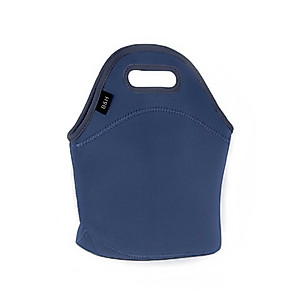 B&H Insulated Neoprene Lunch Tote Bags - Reusable, Durable, Machine Washable (Navy)