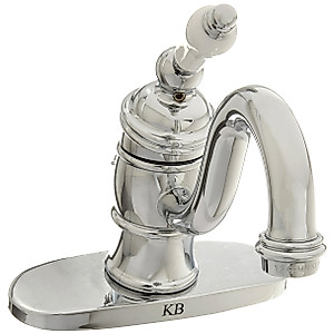 Elements of Design EB3401PL Hot Springs Single Handle 4" Centerset Lavatory Faucet with Retail Pop-Up & Optional Deck Plate, 6-1/8" in Spout Reach, Polished Chrome