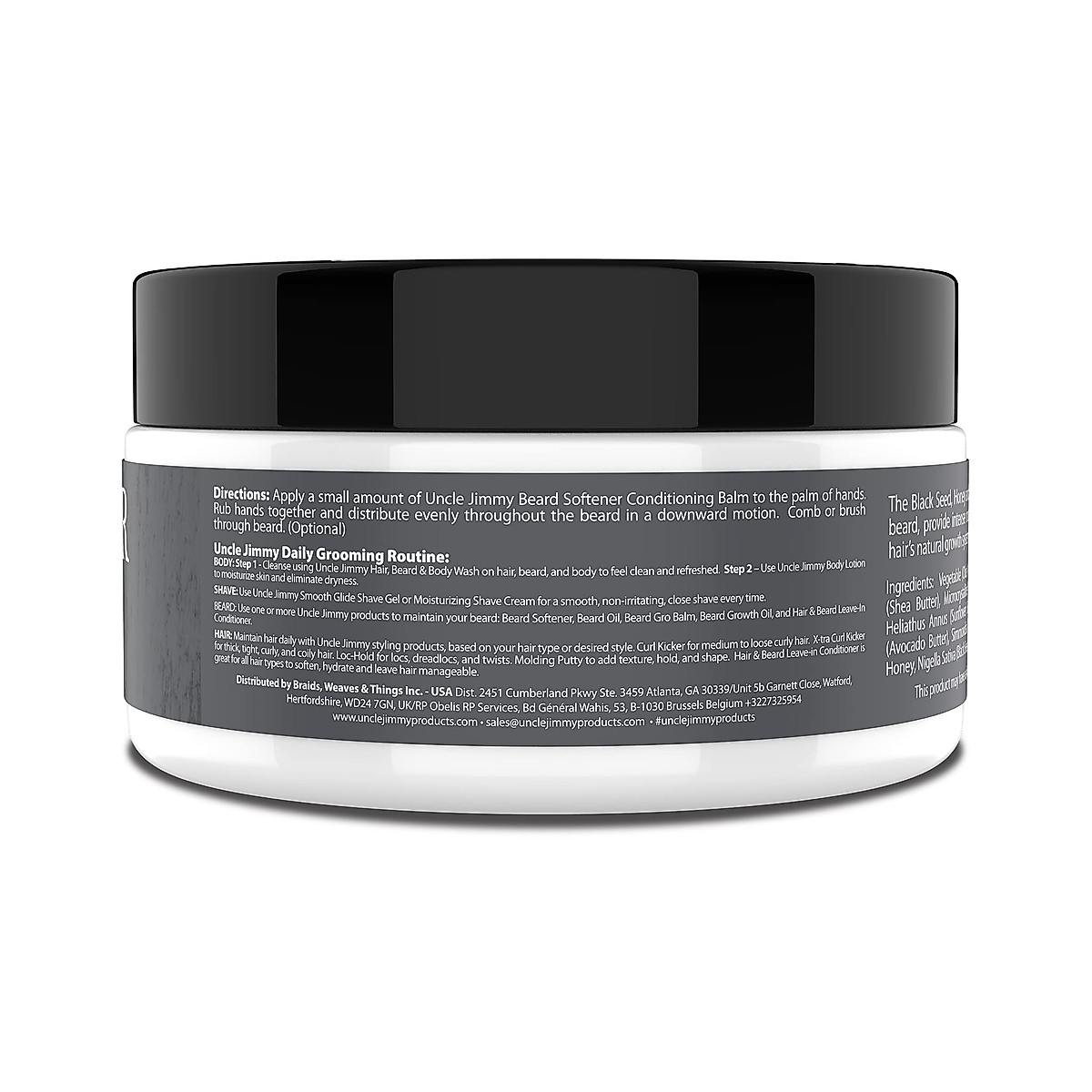 Uncle Jimmy Beard Softener, Conditioning Balm for Men | Hydrates, Smooths, Adds Shine & Tames Flyaway Hair | Made With Shea Butter, Honey 2 Fl Oz