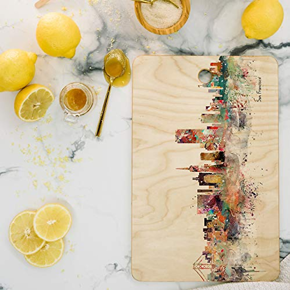 Society6 Bri Buckley San Francisco Skyline Cutting Board, Rectangle