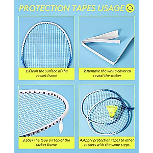 HIRALIY Badminton Rackets Set of 4 for Outdoor Backyards Games, Including 4 Rackets, 12 Nylon Shuttlecocks, 4 Replacement Grip Tapes (Blue)