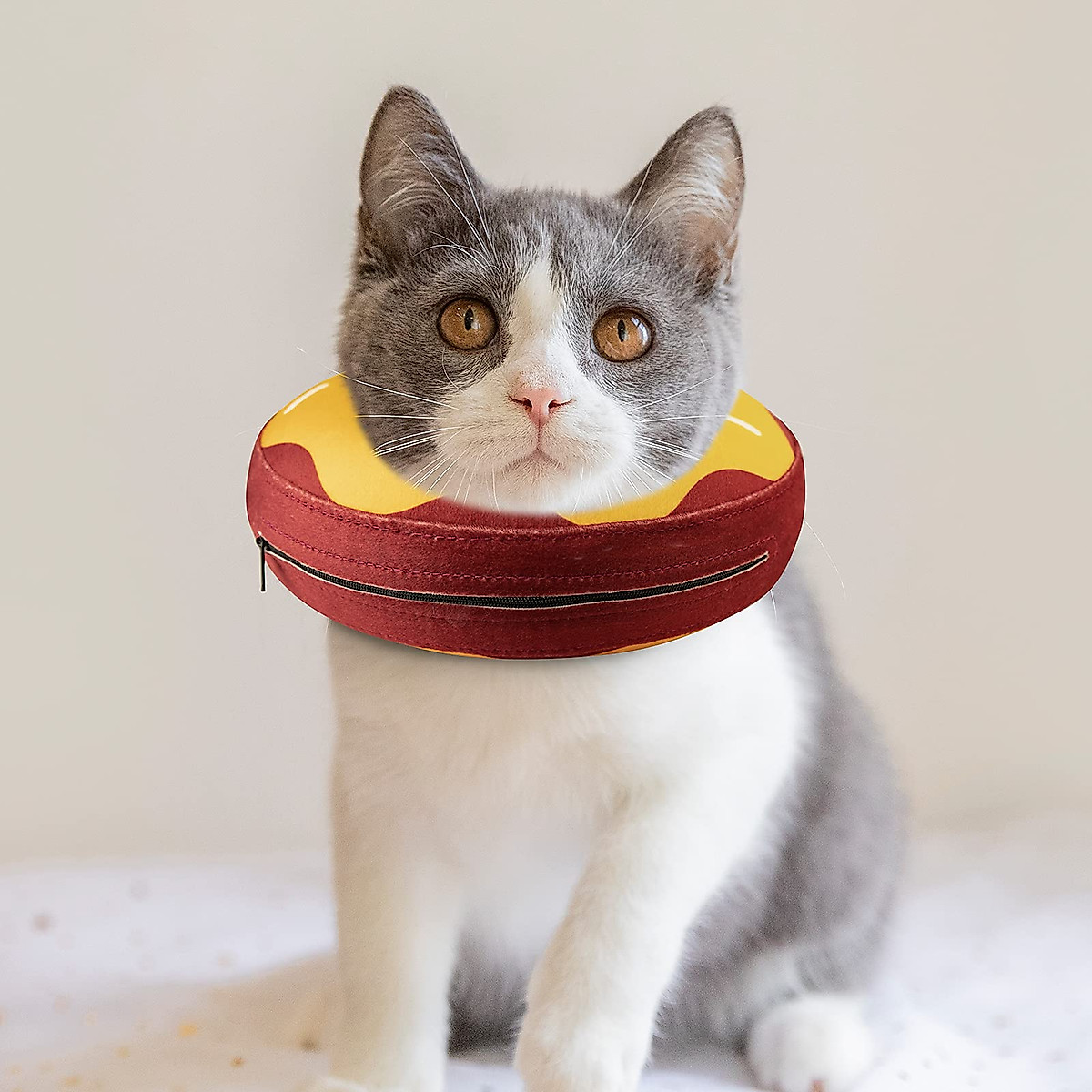 Protective Inflatable Collar for Dogs and Cats - Soft Recovery Pet Cone, E-Collar Does not Impede Vision Orange S