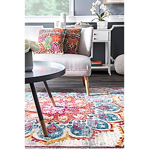 nuLOOM Kiyoko Vintage Floral Area Rug, 8x10, Pink