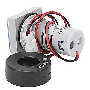 AC Current Voltage Tester with 3-Digit LED Display Multifunction Voltmeter Ammeter Square Frequency Meter Multimeter Panel (White)