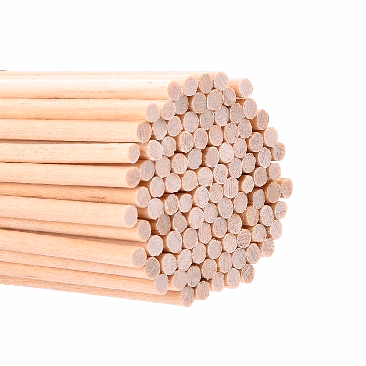 BFDYY Unfinished Natural Wood Craft Dowel Rods 100 Pack(Wood color-12 x 1/8 Inch)