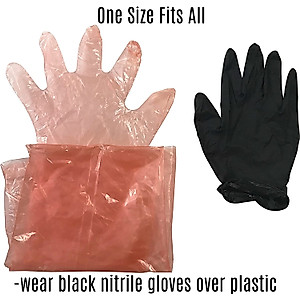 Guardian Hunting Deer Gutting Gloves Field Dressing Gloves with Long and Short Gut Glove Combo Pack (Black/Orange, 3 Pack (6 Pairs))
