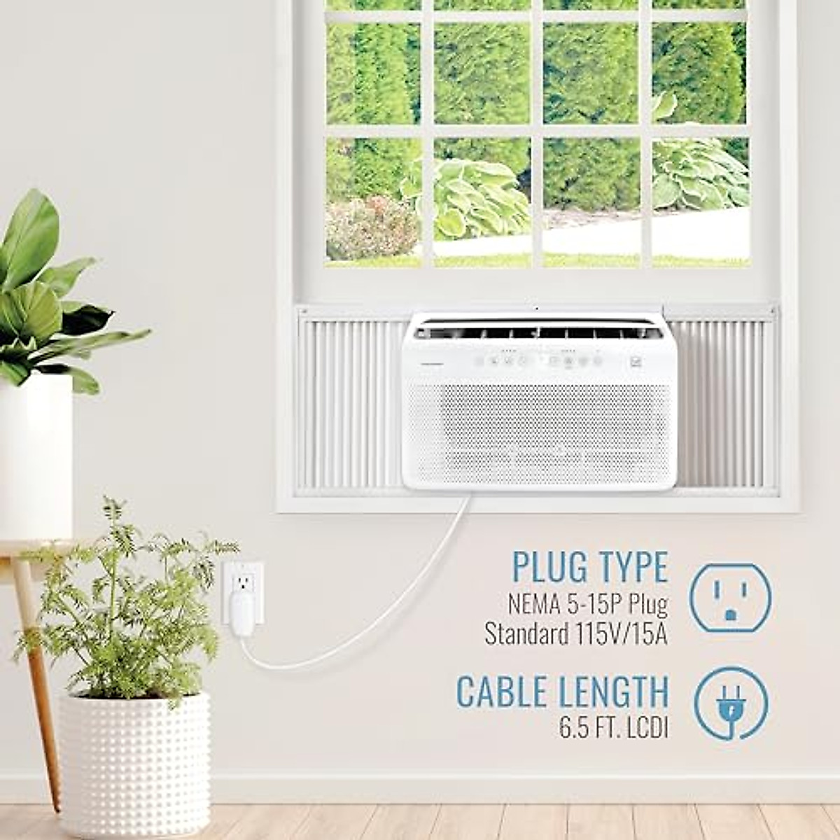 Keystone 8,000 BTU Window Inverter Air Conditioner with Supplemental Heat, 115V, AC for Apartment and Medium Rooms up to 350-Sq. Ft., Quiet, High Efficiency, Energy Star Window AC Unit with Remote