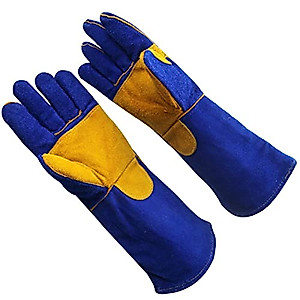 16 Inches Leather Welding Gloves Heat Fire Resistant (Welder gloves)