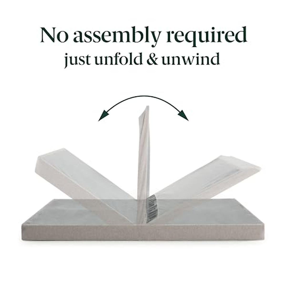 ZINUS No Assembly Metal Box Spring, 5 Inch White Mattress Foundation, Sturdy Metal Structure, Full