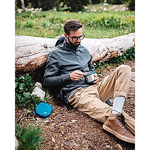 Arctic Zone Leak Proof Thermal Vacuum Insulated Food Jar Container with Safe & Easy 4 Lock Lid for Hot and Cold Food, 16oz Capacity - Blue