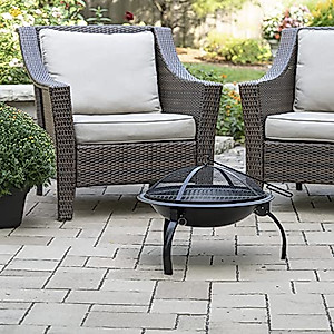 Blue Sky Outdoor Living WBPFP22 21.25” Round Folding Leg Portable Wood Fire Pit