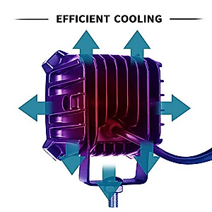 Green Led Pods Light Bar - 3.4 Inch 40W Square Work Driving Hunting Fishing 12V/24V Fog Cube Light Waterproof Spot Beam for Truck Pick-up Boat Off-road ATV UTV Golf Cart Trailer 4X4 4WD (Pack of 2)