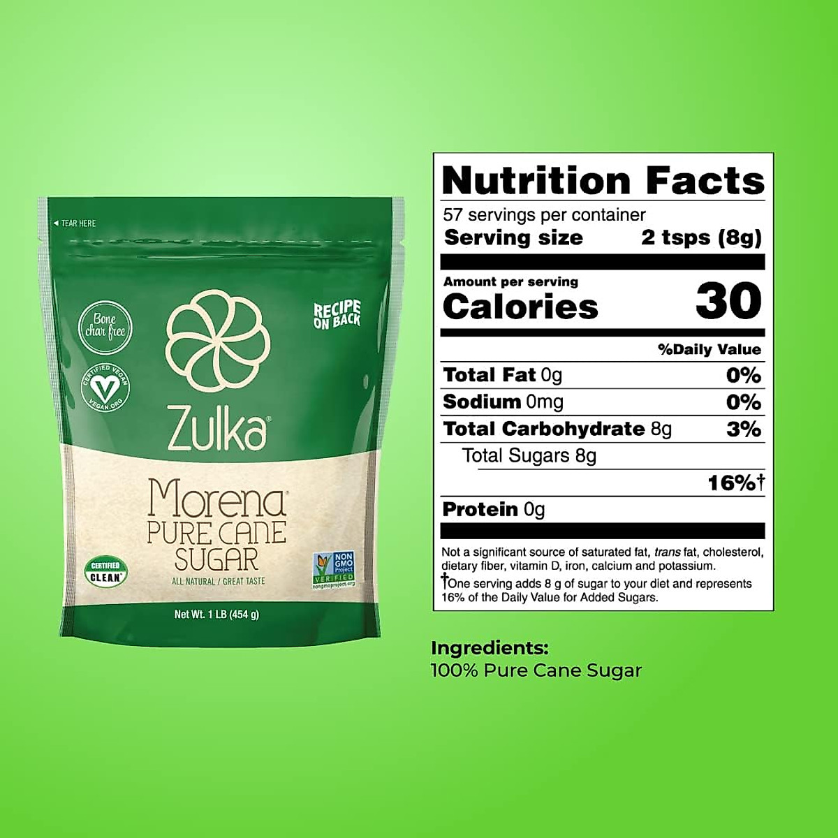 Zulka Azucar Morena Pure Cane Sugar 1lb