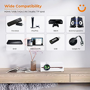 YABER Upgrade 2.4G&5G Dual Band WiFi Bluetooth 5.0 Projector with Tripod and Carring Bag, Enhanced Mini Portable Projector 1080P for Home and Outdoor Movie with Synchronize Screen&Zoom for Android/iOS