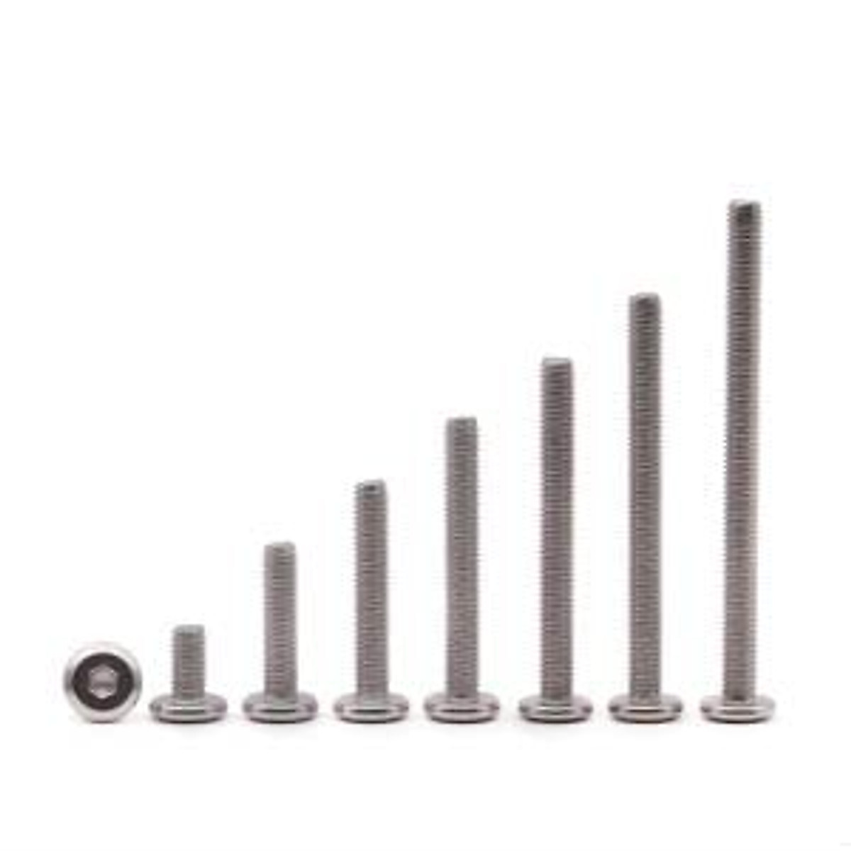 M6 x 10mm (50 PCS) Flat Round Head Socket Cap Screw, 304 Stainless Steel, Bright Finish, Full Thread, Connection Bolts, Furniture Screws 3D Printer Screws