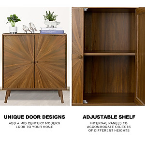 ZYBT Accent Sideboard Buffet Cabinet, Storage Cabinet with Crafted Door, Modern Dresser Cupboard, Mid Century Farmhouse Console Table Wood Bar Cabinet for Kitchen, Hallway, Living Room, Dining Room