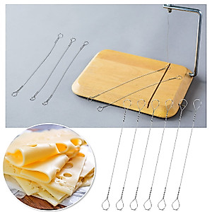 Nuanchu 10 Pcs Cheese Slicer Wire Replacement Cheese Cutter Wire for Block Cheeses Butter Cutting Polished Marble Cheese Slicer Board Wire (Style 1)