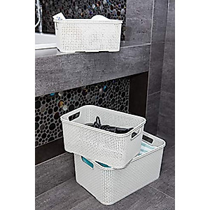 BranQ - Home essential Wicker Basket Set of 4 Small 7 litres, Cream, 4er-Set 7l