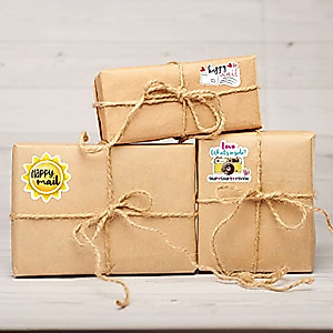 Happy Mail Sun Stickers,Thank You Stickers,Handmade Stickers,Small Shop Stickers,Envelopes Stickers for Small Business, Online Retailers,Handmade Goods,500 Labels Per Roll