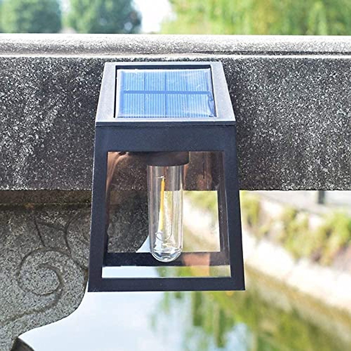 Black Finish Wall Lamp 2W Wall Solar Lighting Waterproof Outdoor Wall Sconce for Garden, Front Door