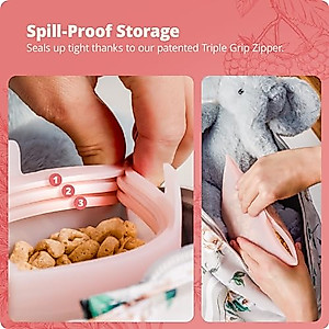 Greater Goods Reusable Silicone Containers for Food Storage, BPA- Free, Microwave, and Oven Safe, Pink, 24 Oz (1 Set of 3)